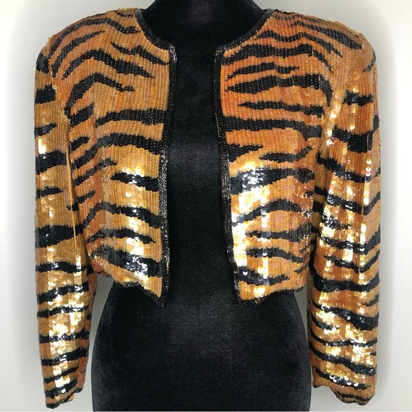 Scarlet Rage | Jackets & Coats | Vintage Animal Print Fully Sequined ...